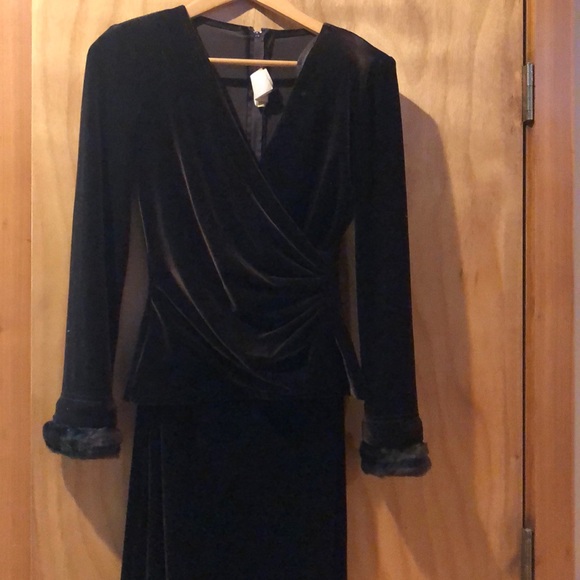 Cache | Dresses | Cache Brown Velvet Top And Maxi Skirt With Detachable ...